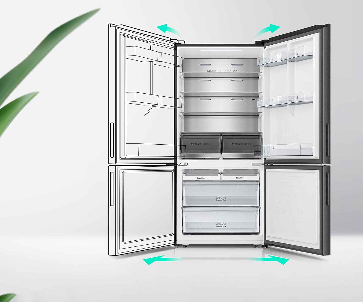 Hisense HRBM503E 503L Bottom Mount Fridge (Dark Stainless Steel) HRBM5