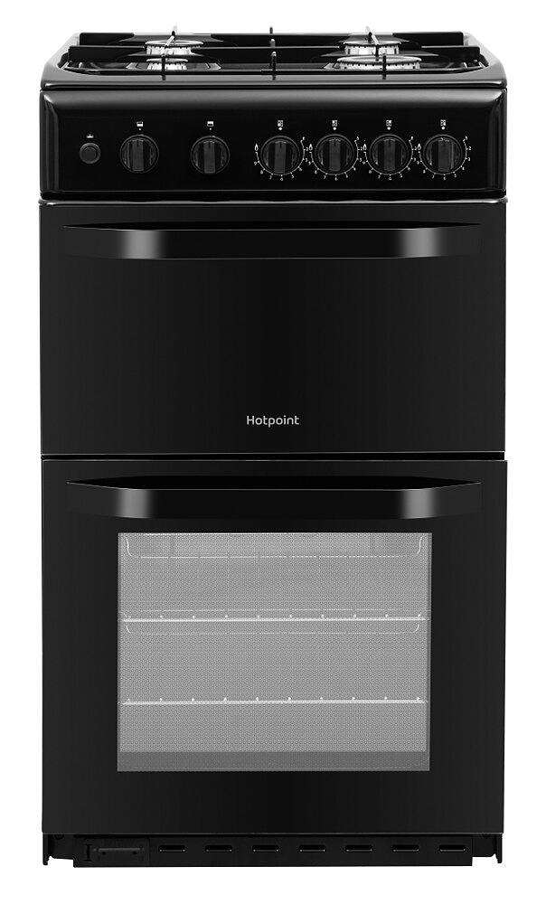 Hotpoint 50cm Gas Cooker Black | HD5G00KCB – Cal Flavins