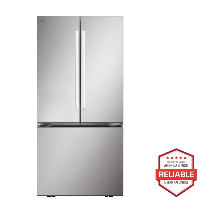 LG - LF25H6200S - 25 cu.ft. 3-Door French Door Refrigerator with Hybrid ...