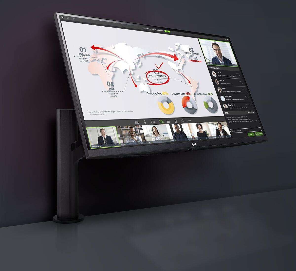 LG 32QP880-B 32-inch QHD IPS Monitor ErgoStand USB Type C