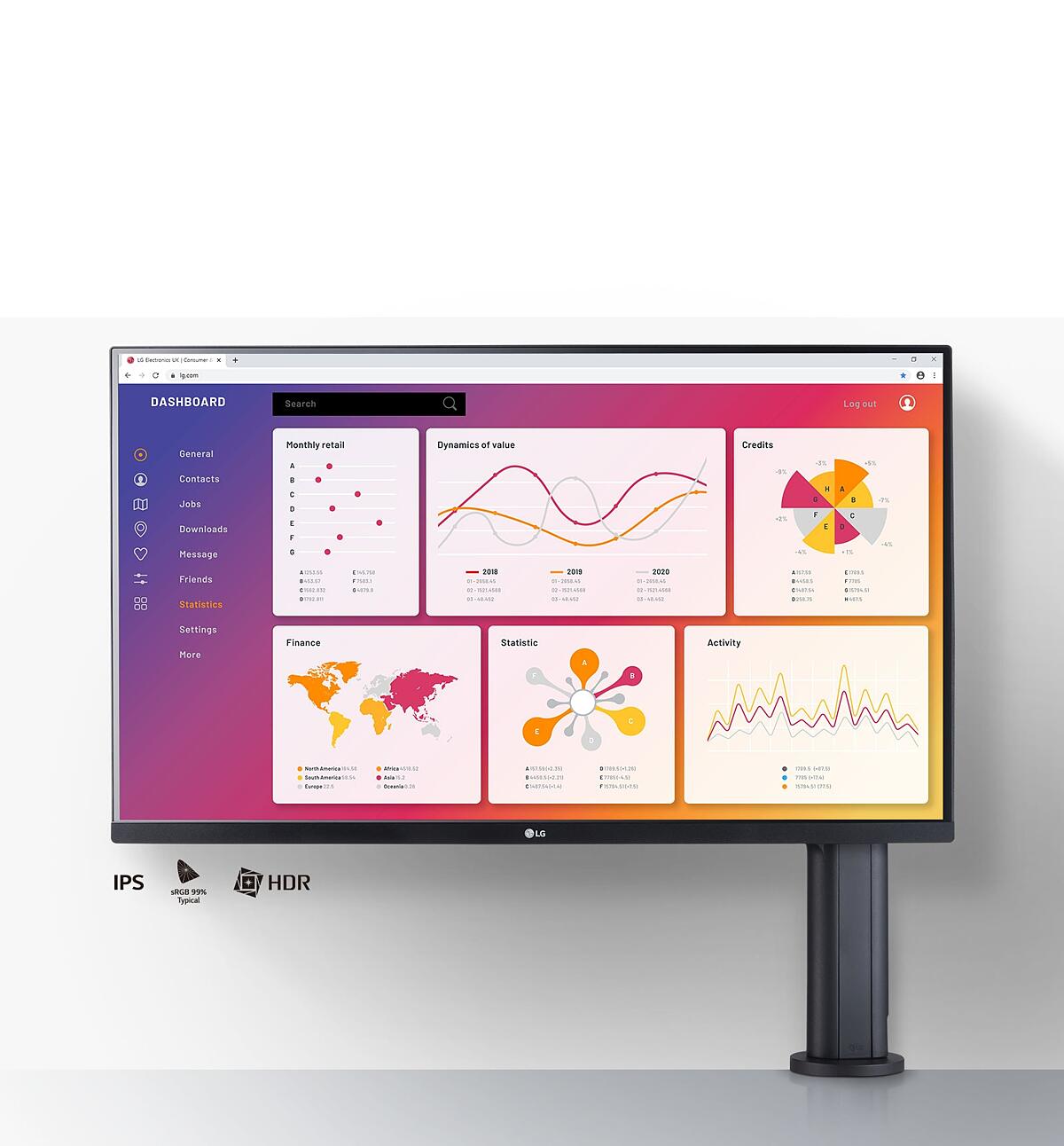 LG 32QP880-B 32-inch QHD IPS Monitor ErgoStand USB Type C