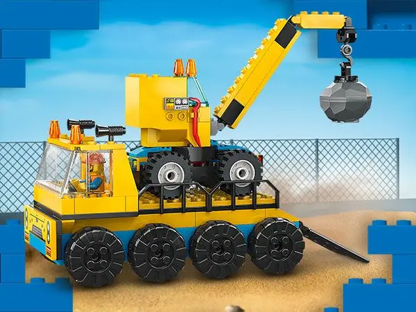 LEGO® Construction Trucks and Wrecking Ball Crane | Official LEGO® AE