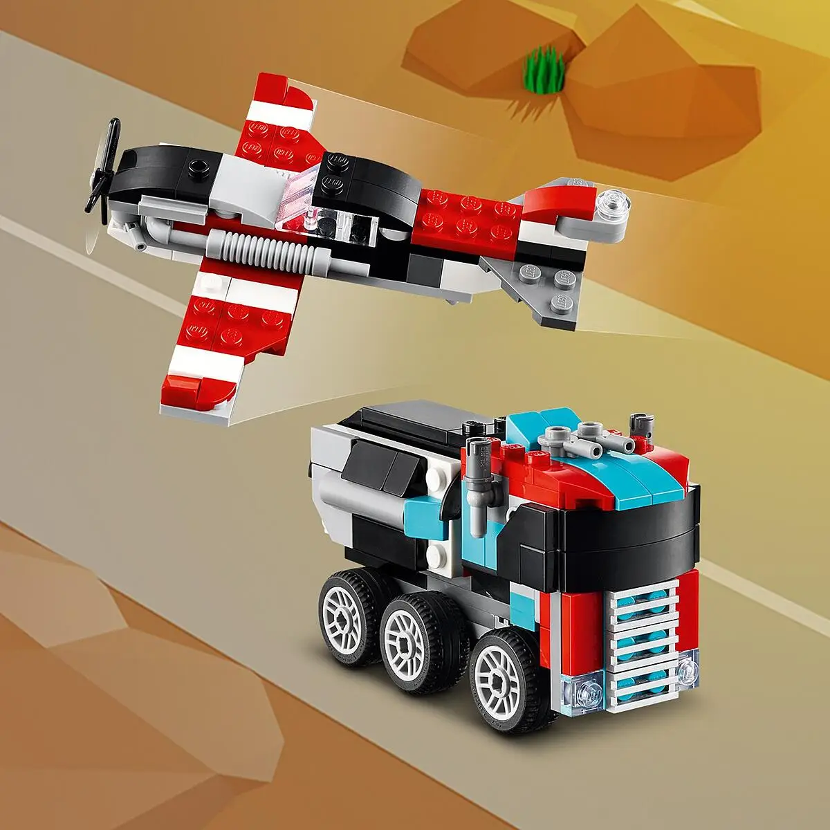 LEGO® Flatbed Truck with Helicopter | Official LEGO® QA