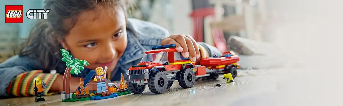 LEGO® 4x4 Fire Truck with Rescue Boat | Official LEGO® AE